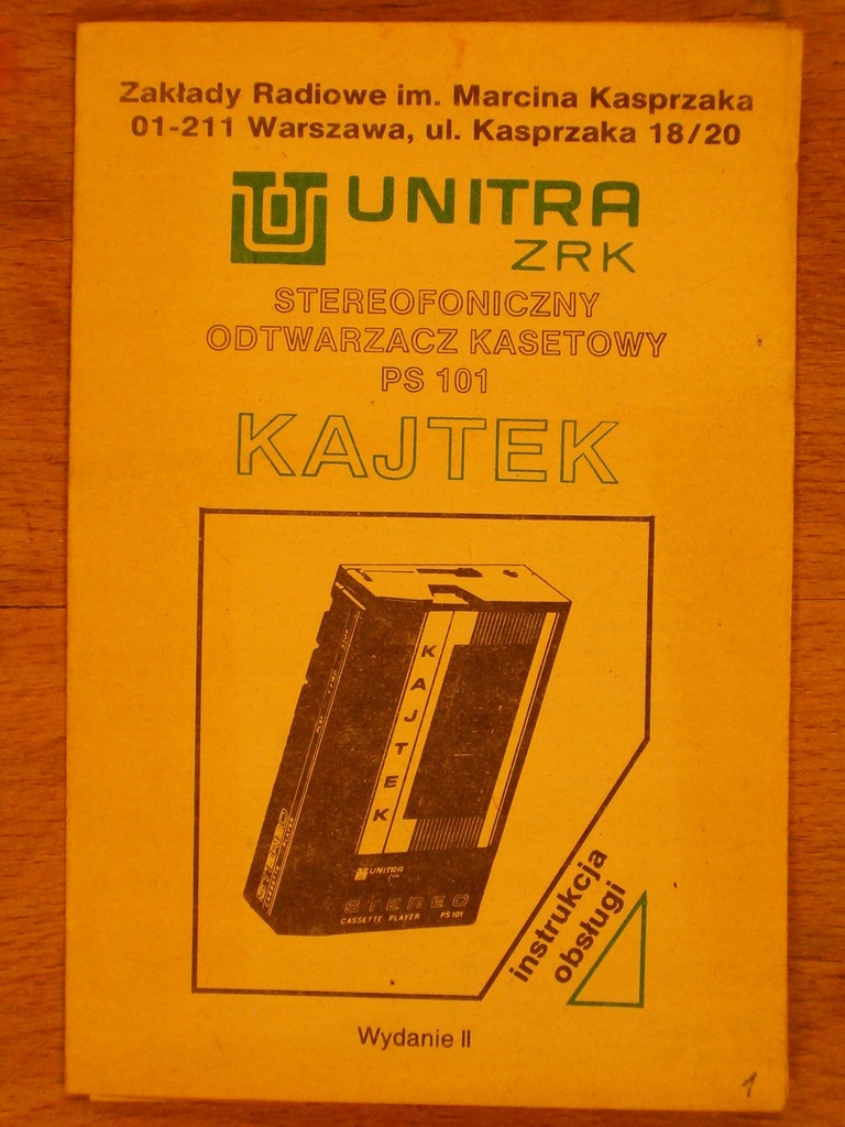 Instrukcja obsługi odtwarzacz Kajtek Unitra ZRK - 13615109584 ...