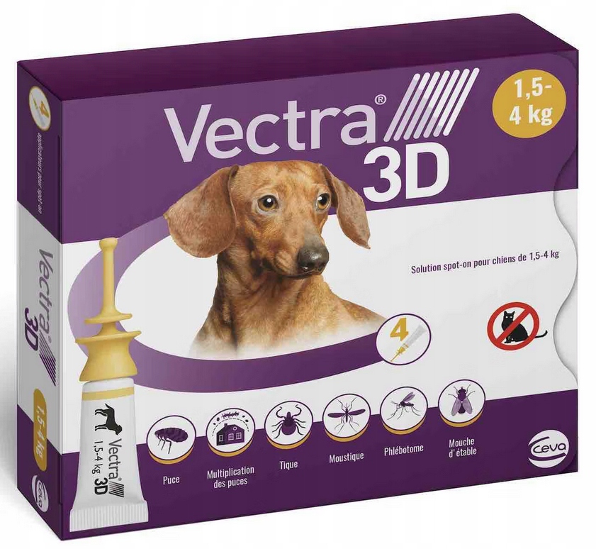 VECTRA 3 D DLA PSÓW >1,5-4kg - 1 Aplikator - 13227503468 - oficjalne ...