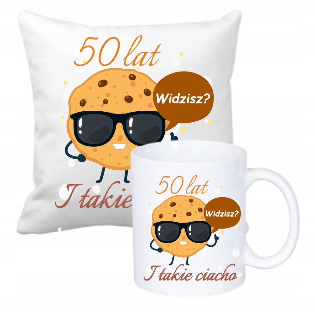 Kubek poduszka 50 urodziny zestaw urodzinowy - 12606515399 - oficjalne archiwum Allegro