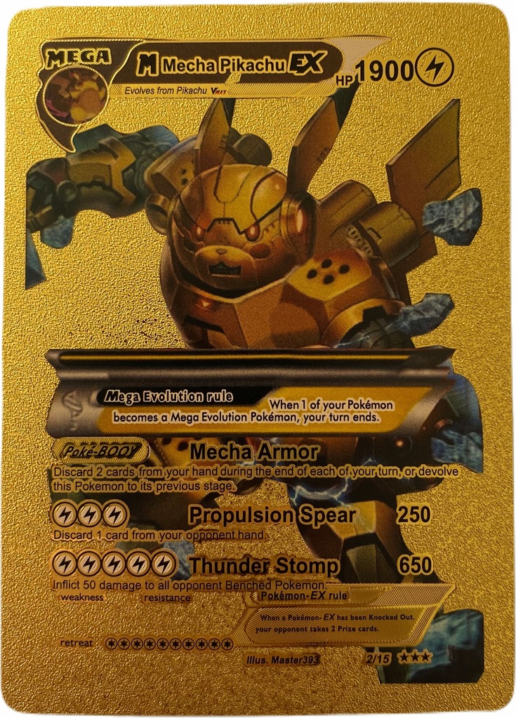 Złota Karta Mecha Pikachu EX - 13538588852 - oficjalne archiwum Allegro