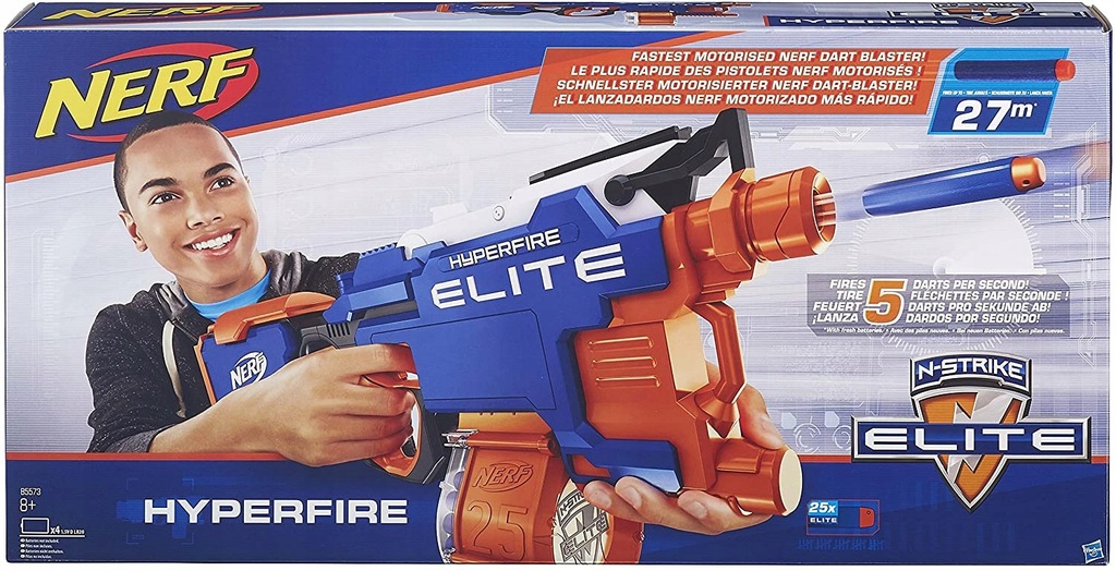 Nerf Elite Hyperfire Pistolet Automat -25 strzałek - 12583785521 ...