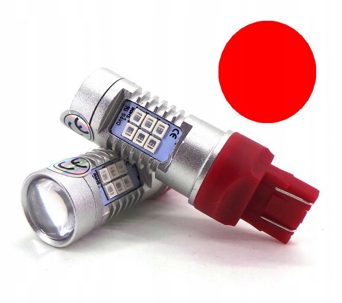 Żarówka LED 7443 12V 24V CANBUS 2000lm czerwona - 12034488526 ...
