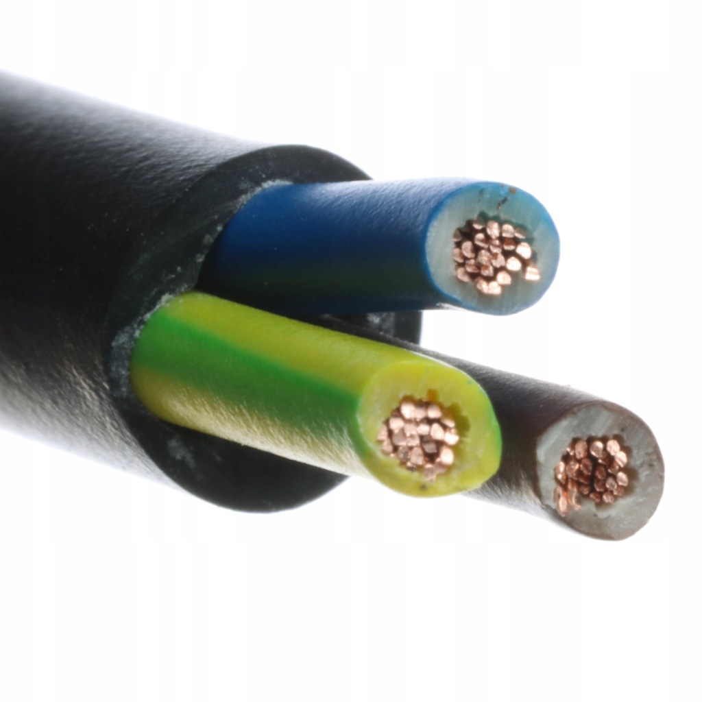 Przewód elektryczny giętki czarny OMY 3x0,5 - 20m - 11763673977 - oficjalne archiwum Allegro