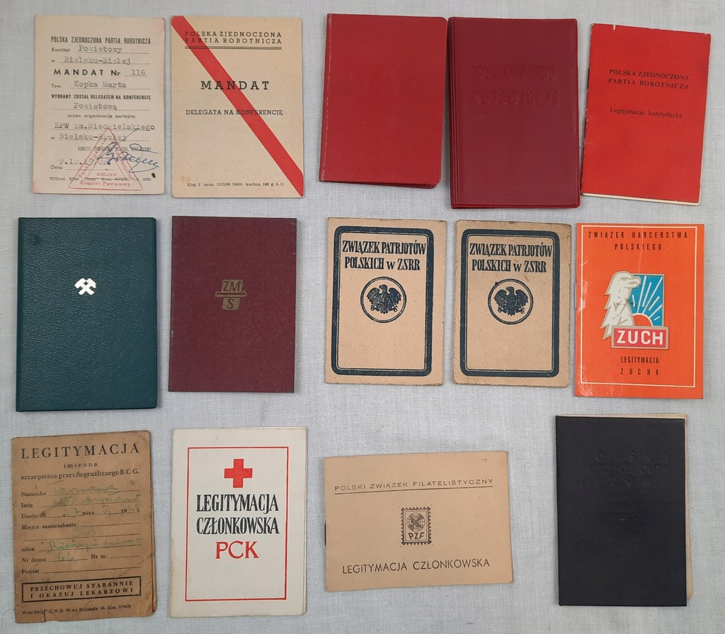Legitymacja członek mandat PZPR ZHP PCK ZMS PZF - 13737013863 ...