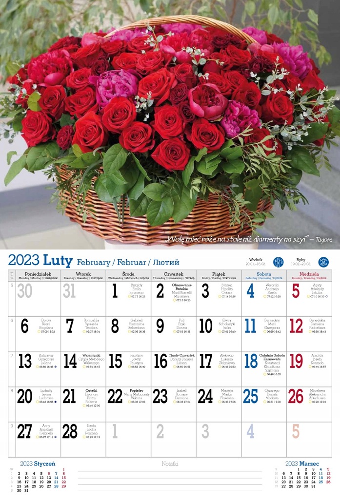 Kalendarz planszowy ścienny 2023 duży - 12796713357 - oficjalne archiwum Allegro