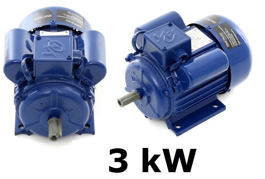 SILNIK ELEKTRYCZNY 1 FAZOWY 3kW 2810rpm 230V - 11489004768 - oficjalne archiwum Allegro