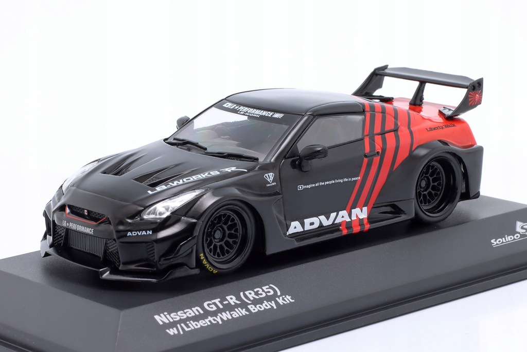Nissan GT-R GTR (R35) R35 LBWK Liberty Walk Body Kit Advan Solido 1:43 1/43 - 14834370936 ...