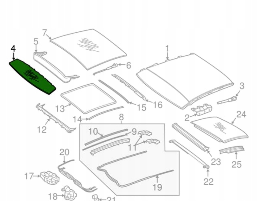 POKRYWA DACHU SOLAR MERCEDES C-KLASA W205 14- - 13431196595 - oficjalne ...