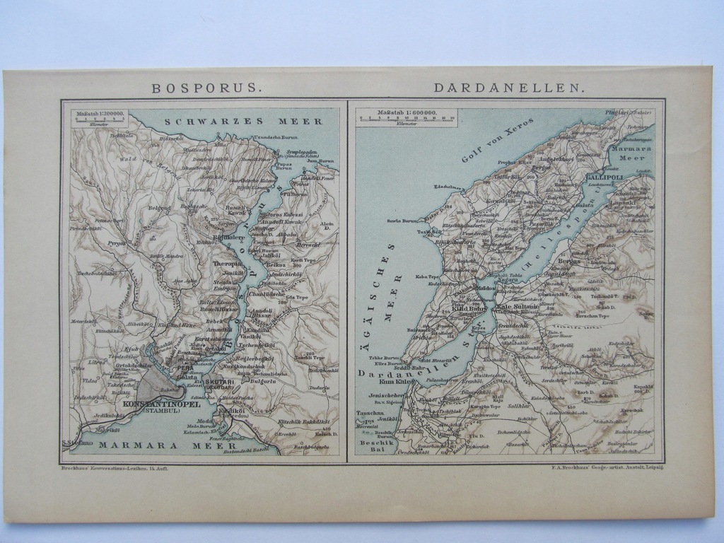 TURCJA CIEŚNINY BOSFOR DARDANELE mapa 1898 r. - 7679683650 - oficjalne ...