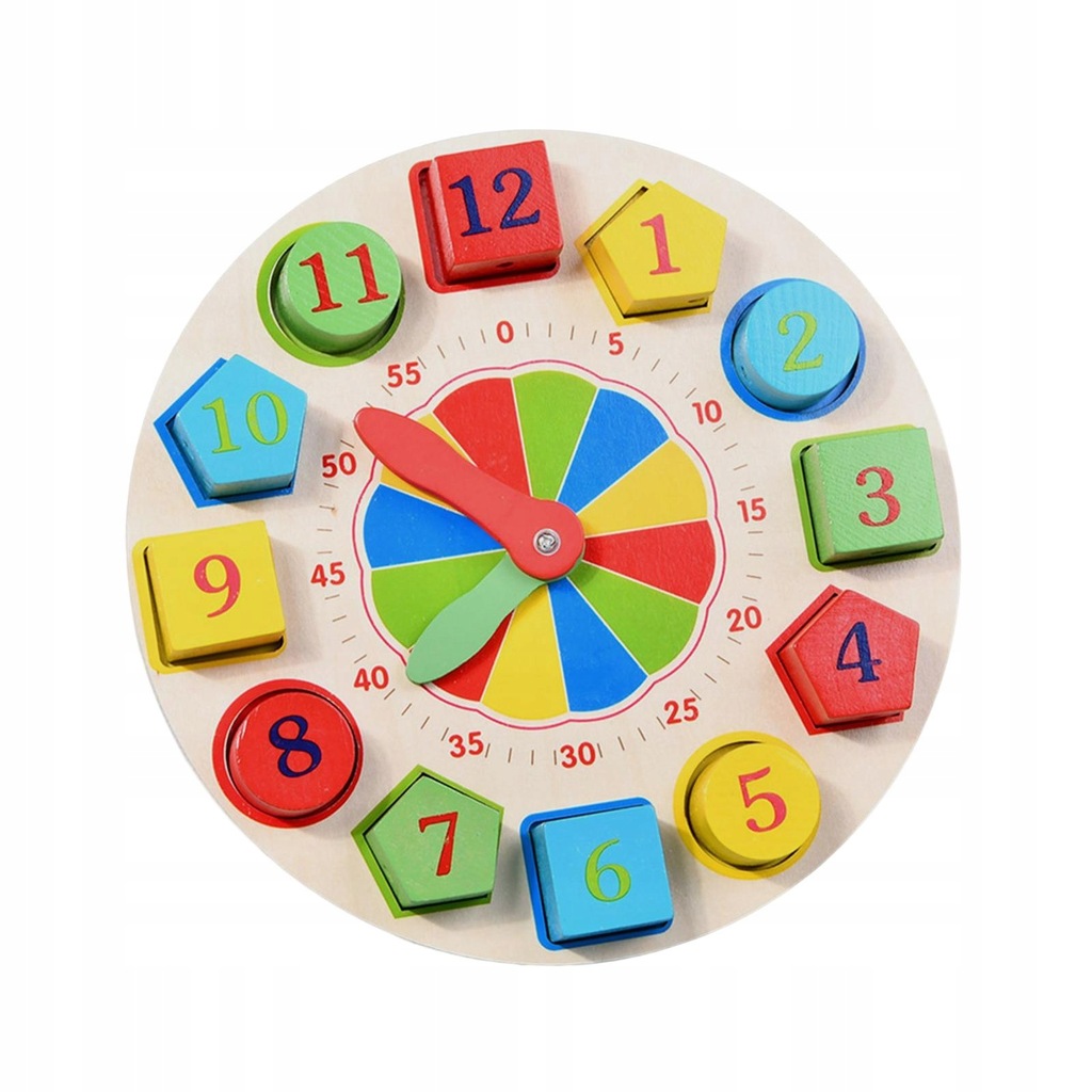 Colorful Clocks Toys Montessori Wooden Clock round - 13205981446 ...