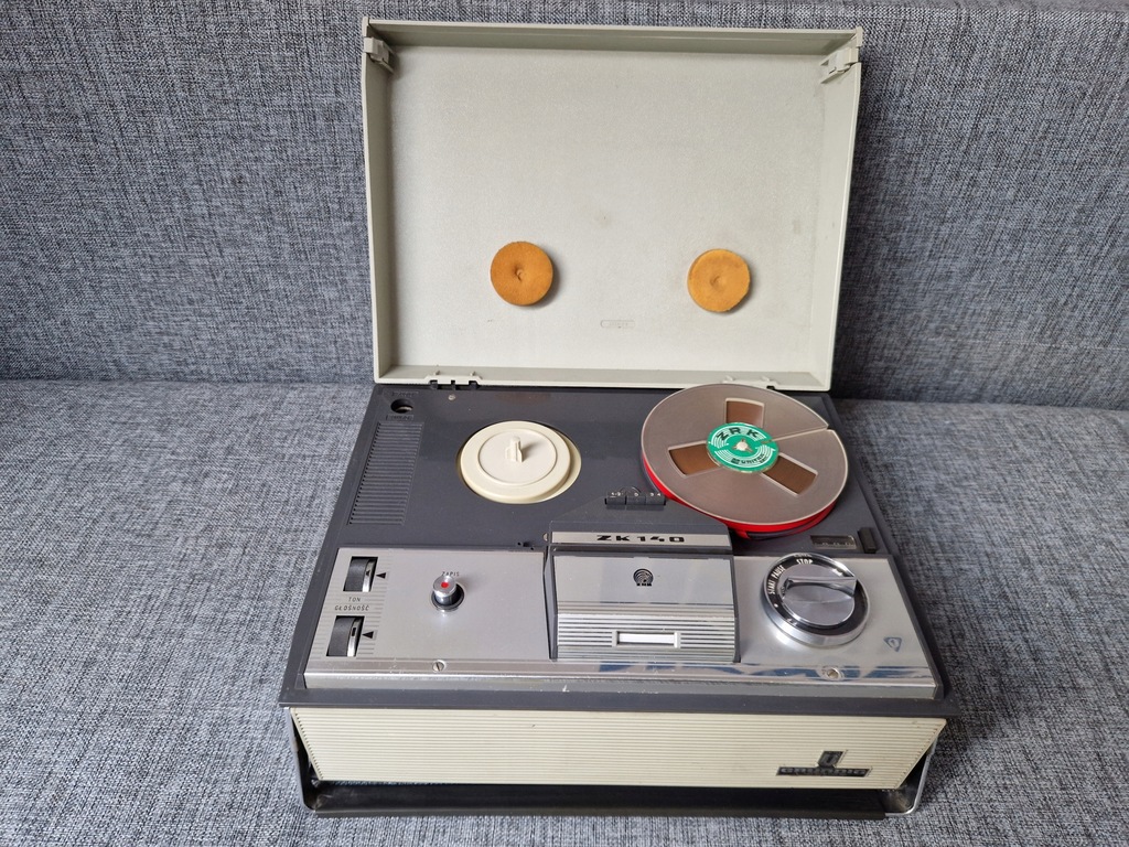 Magnetofon Szpulowy Grundig ZK 140 Unitra PRL Oryginał SPRAWNY + Szpula ...