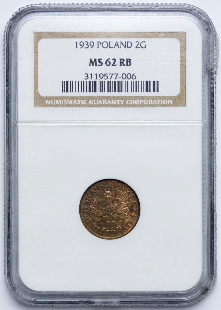 Polska, II RP 2 grosze 1939, NGC MS62 RB - 13923159500 - oficjalne archiwum Allegro