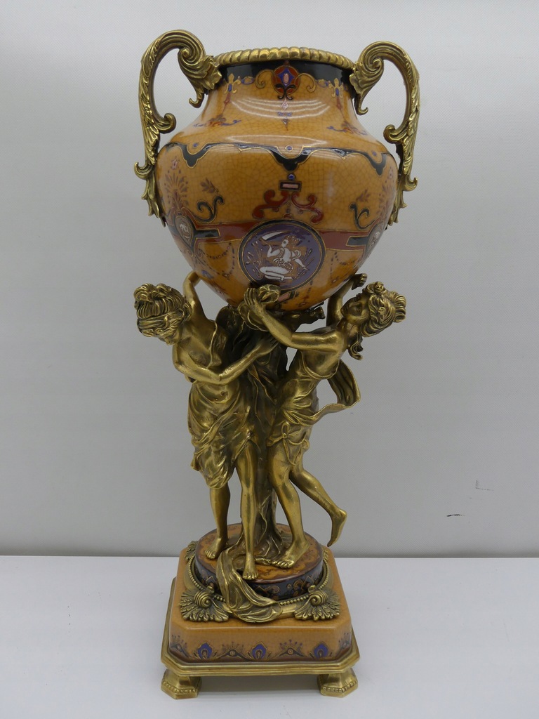 BOGATA amfora, wazon !! porcelana z brązem ! - 11128786550 - oficjalne archiwum Allegro