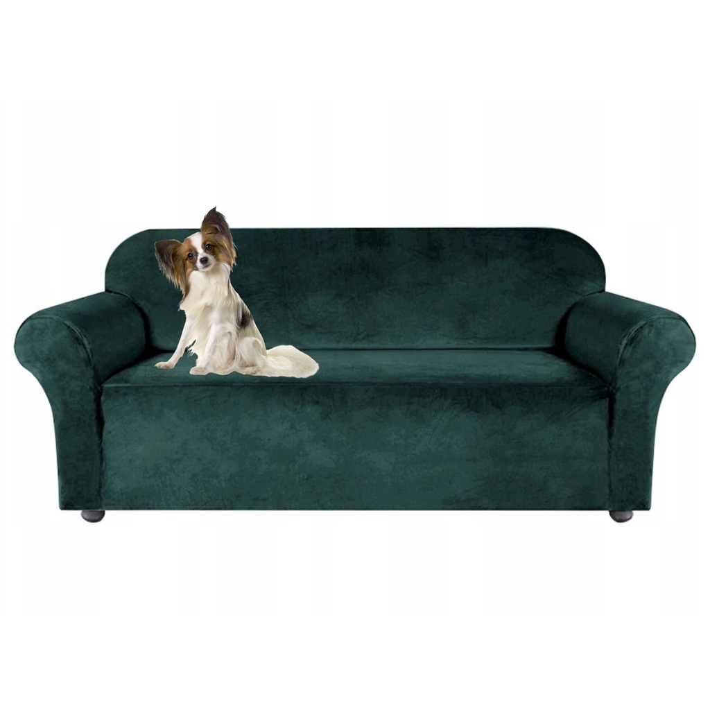 OUTLET! POKROWIEC NA KANAPĘ SOFĘ NAROŻNIK BUTELKOWA ZIELEŃ WELUR 190-230 CM - 17191418732 ...