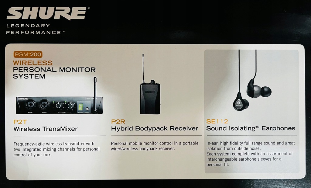 SHURE PSM 200 EP2TR112GR-H2 BEZPRZEWODOWY ODSŁUCH - 12025459446 ...