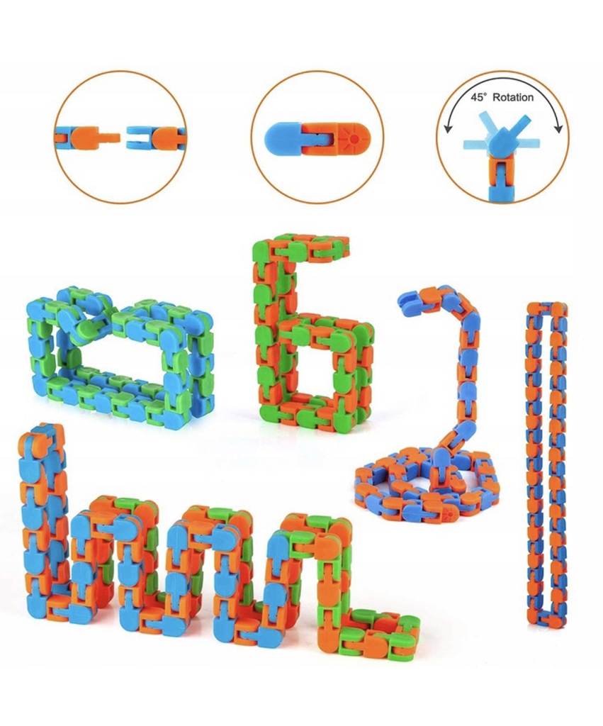 WACKY TRACKS WĄŻ SNAKE CUBE FIDGET TOY-S ŁAŃCUCH - 10942627910 ...