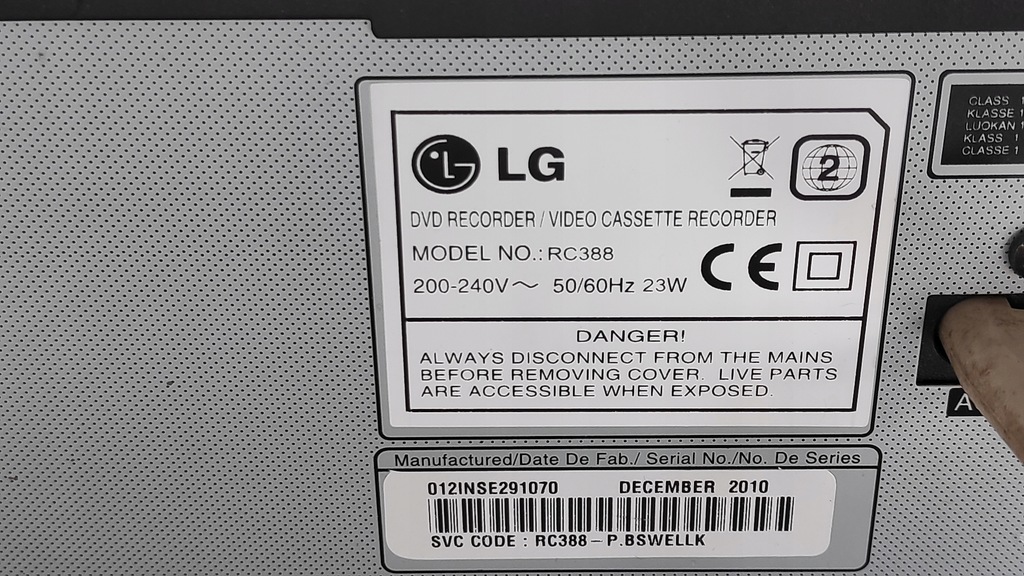 Купить DVD/VHS-рекордер LG RC388: отзывы, фото и характеристики на ...