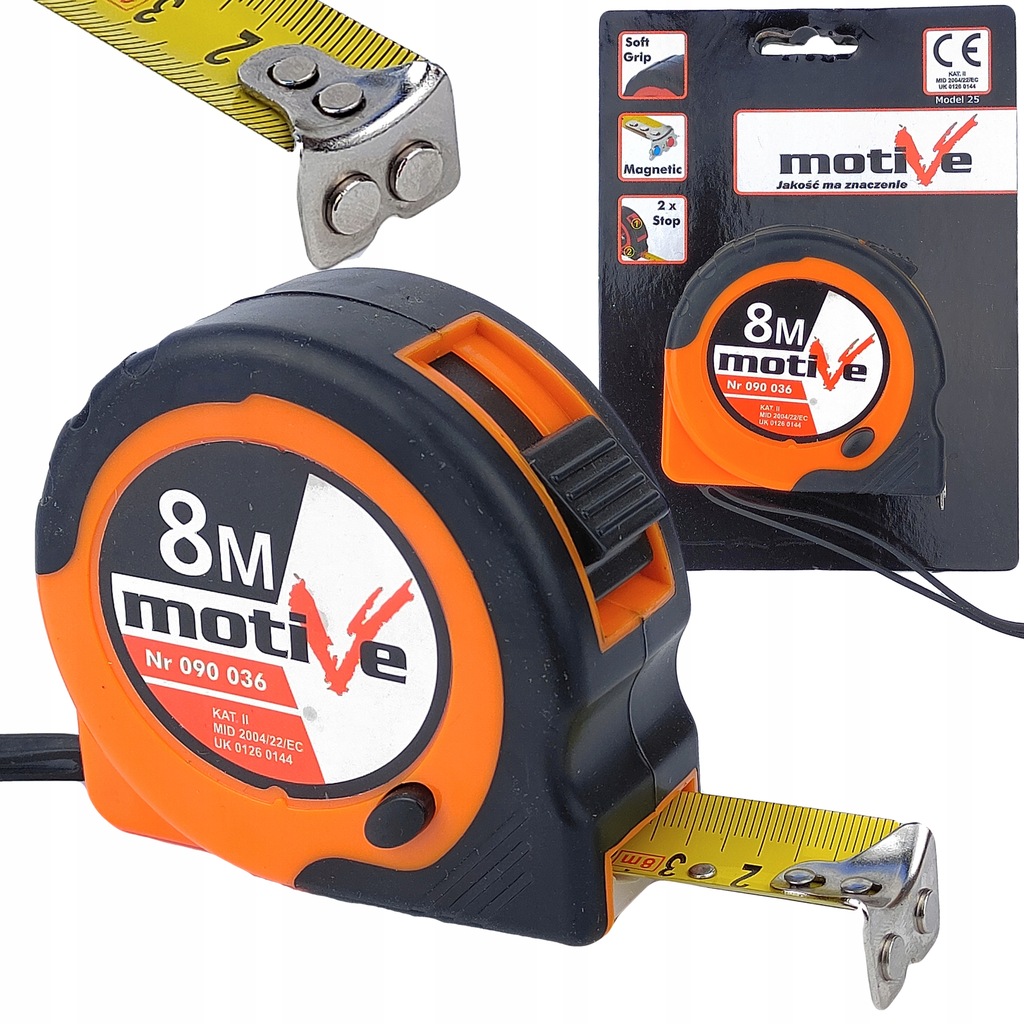 MIARKA BUDOWLANA BLOKADA STALOWA MAGNETYCZNA 8 M - 10071655365 ...