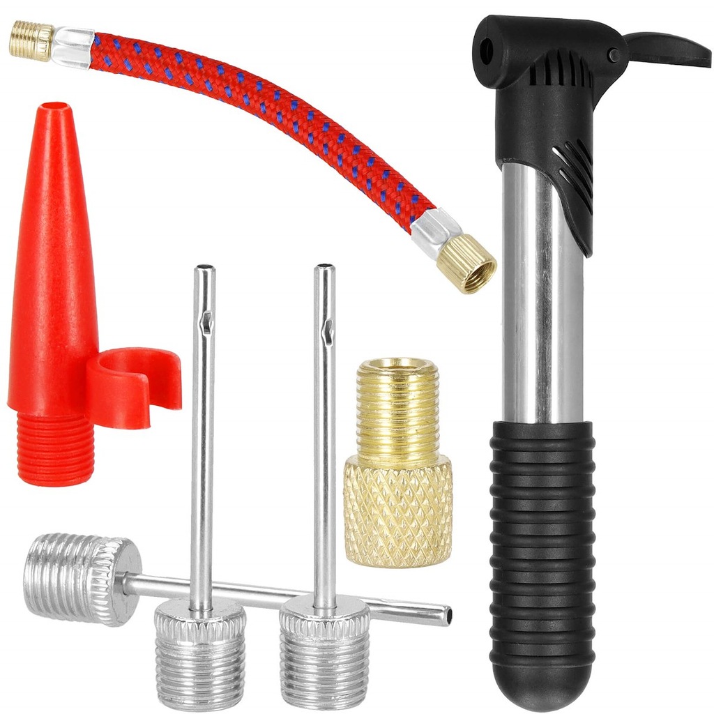 POMPKA DO ROWERU RĘCZNA + WĘŻYK ZESTAW 5w1 ROWEROWA IGŁY ROWER LEKKA ...