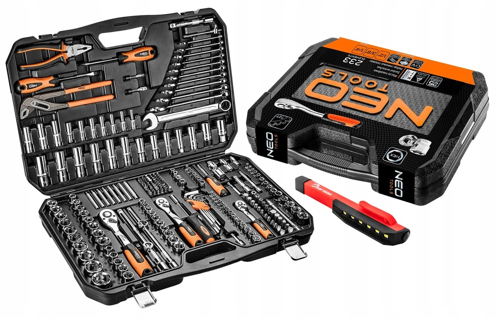 Zestaw KLUCZE NASADOWE 1/2 3/8 1/4 233e NEO 08-681 - 12328171764 - oficjalne archiwum Allegro