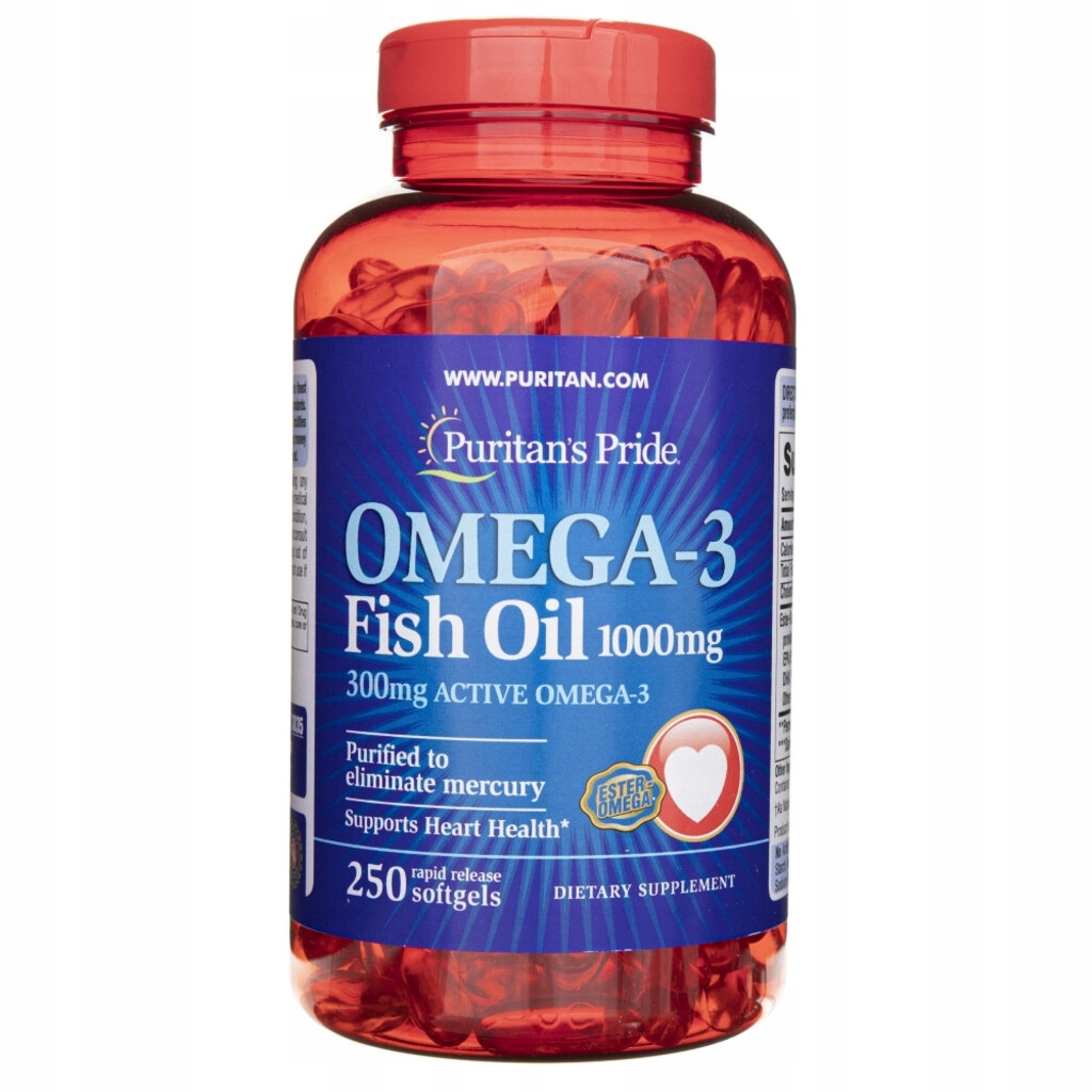 Puritan's Pride Omega 3 Fish Oil Tran 1000 mg 250 kapsułek Olej Rybi - 15339794304 - oficjalne ...