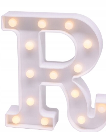 LAMPKA NOCNA LED RÓŻOWA LITERA R - 12652359835 - oficjalne archiwum Allegro