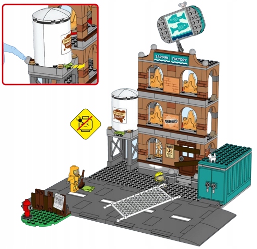 Lego Fabryka sardynek Budynek Kontener NOWY 60321 - 12435806323 ...