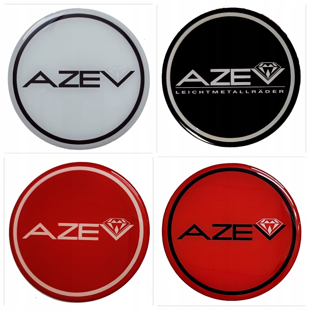 EMBLEMAT LOGO ZNACZEK 3D Azev 75 mm 4szt. - 10452810174 - oficjalne ...