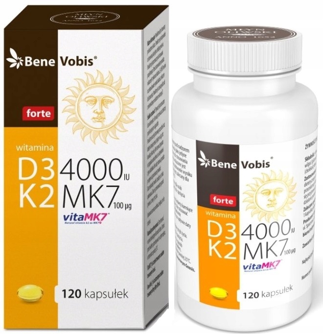 BENE VOBIS WITAMINA D3 4000IU+K2 MK7 120k FORTE - 7859835568 ...