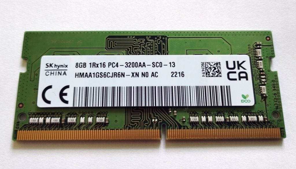 SK Hynix RAM 8GB DDR4 3200Mhz HMAA1GS6CJR6N-XN - 13083376797 ...