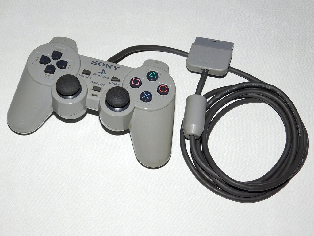Pad SONY PlayStation DualShock (PSX, PS1) Szary - 11495443892 ...