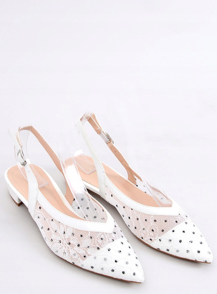 Baleriny koronkowe bez pięty MARGO WHITE 37 - 12281061175 - oficjalne ...