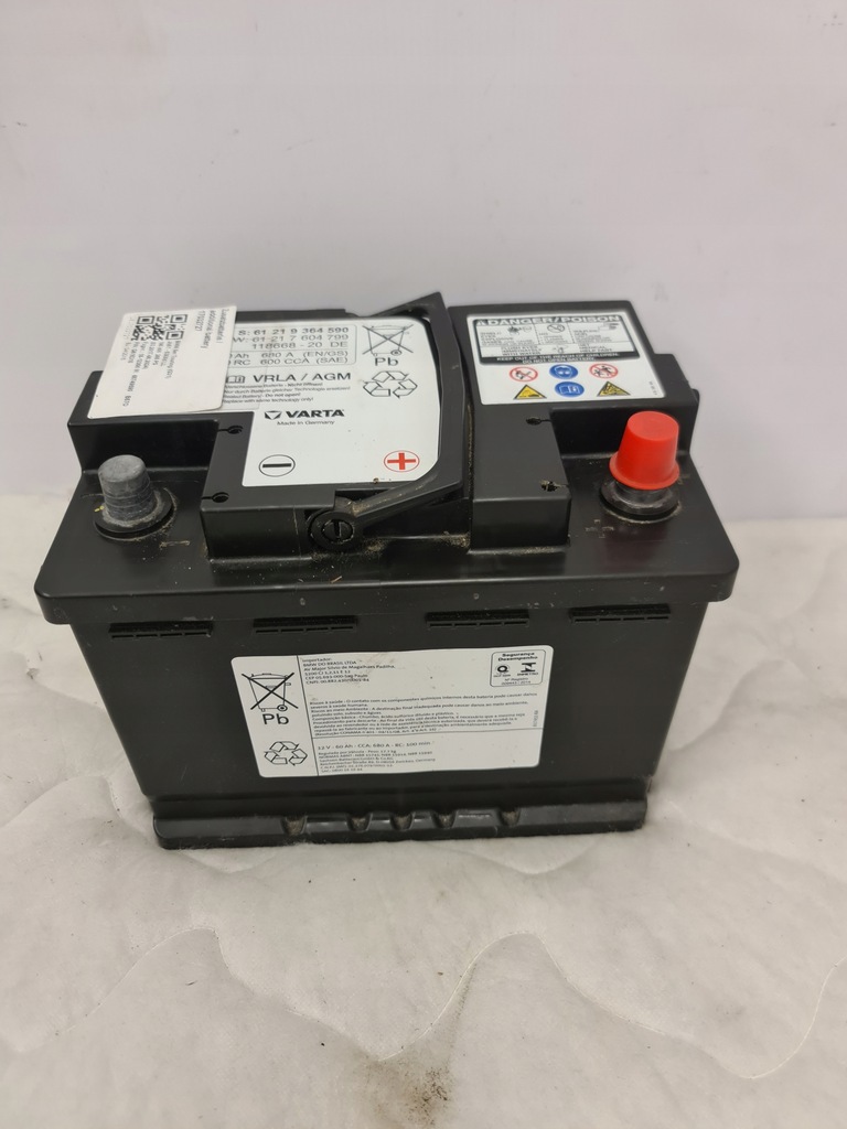Akumulator BMW 60Ah 680A AGM 2016 Oryginał OEM FV! - 11572285904 ...