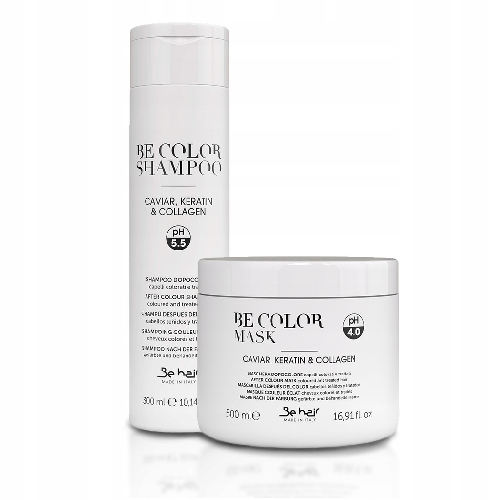 BE COLOR szampon 300 ml + maska 500 ml keratyna - 10128805187 ...