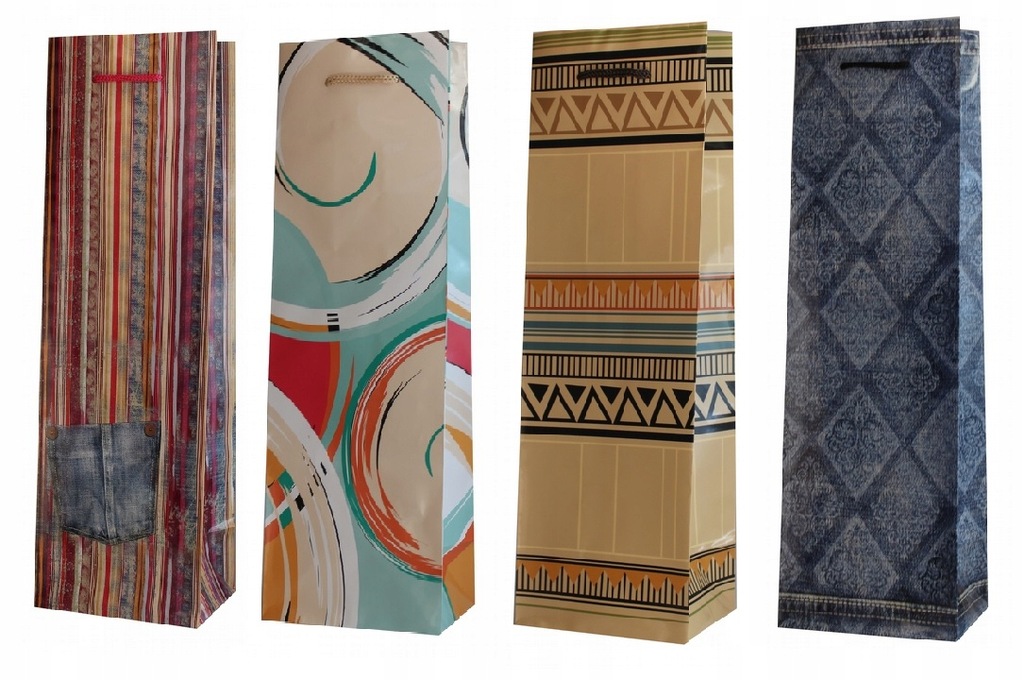 Torebka ozdobna na butelkę wino alkohol foliowana - 9705061826 - oficjalne archiwum Allegro