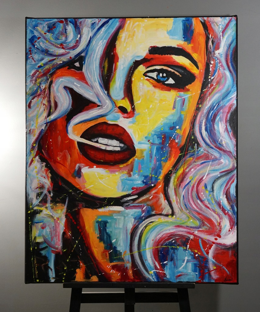 Rafal Stach 80x100 obraz olejny pop art do salonu - 12067864342 ...