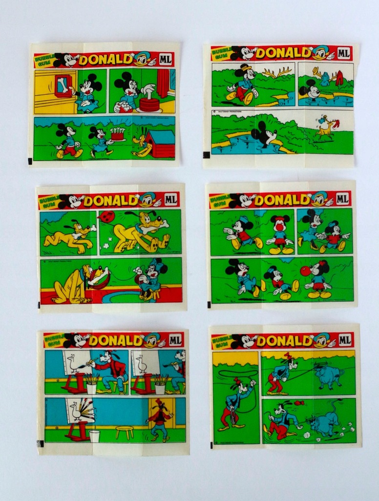 Obrazki guma DONALD ML 6 szt. duże lata '70 - 14133070860 - oficjalne ...
