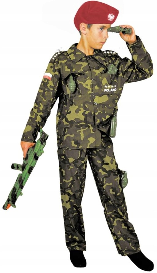 Kostium Strój ŻOŁNIERZ Wojsko Moro Mundur 110/116 - 14316221747 ...