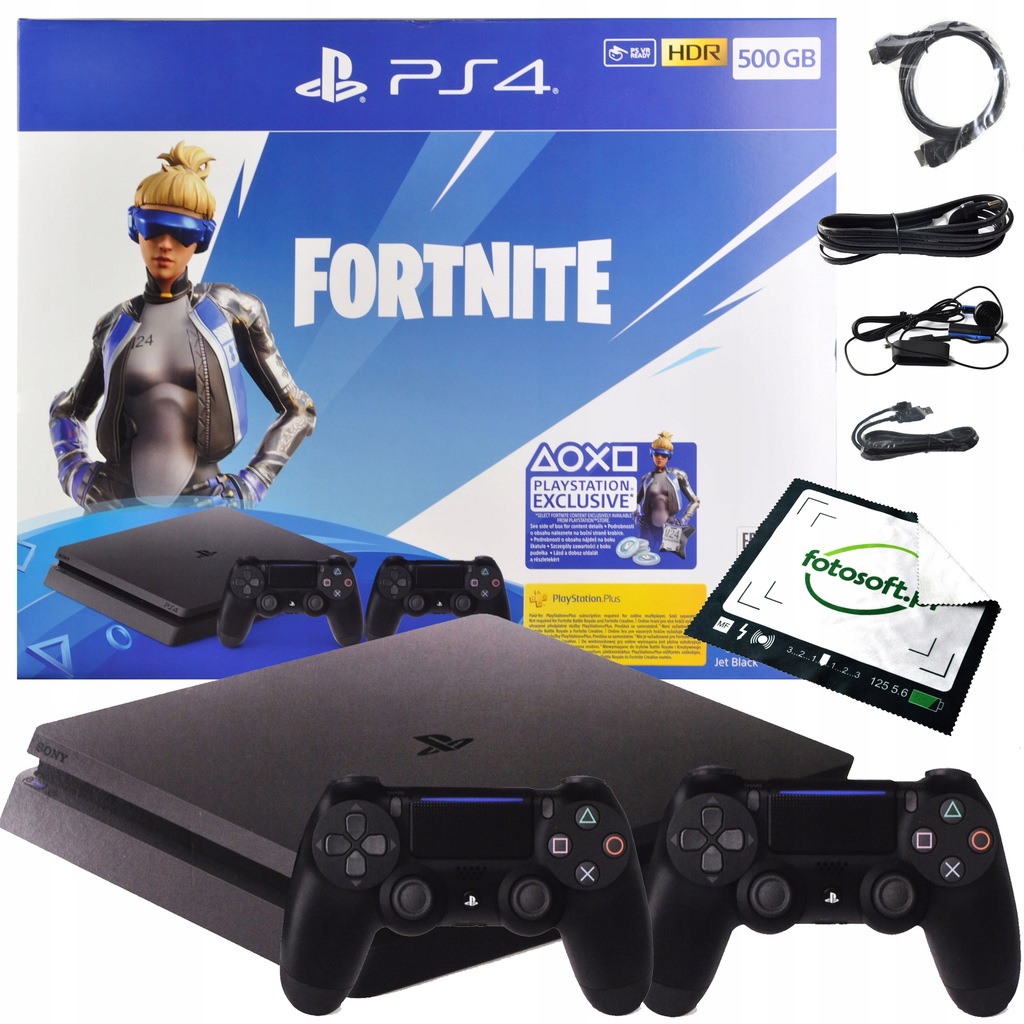 PLAYSTATION 4 SLIM 500GB + FORTNITE + 2 PADY - 8725595412 - oficjalne ...