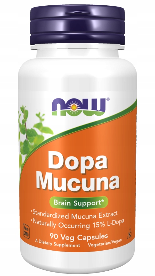 NOW DOPA MUCUNA 15% L-DOPA 90 kapsułek - 16998287076 - oficjalne archiwum Allegro