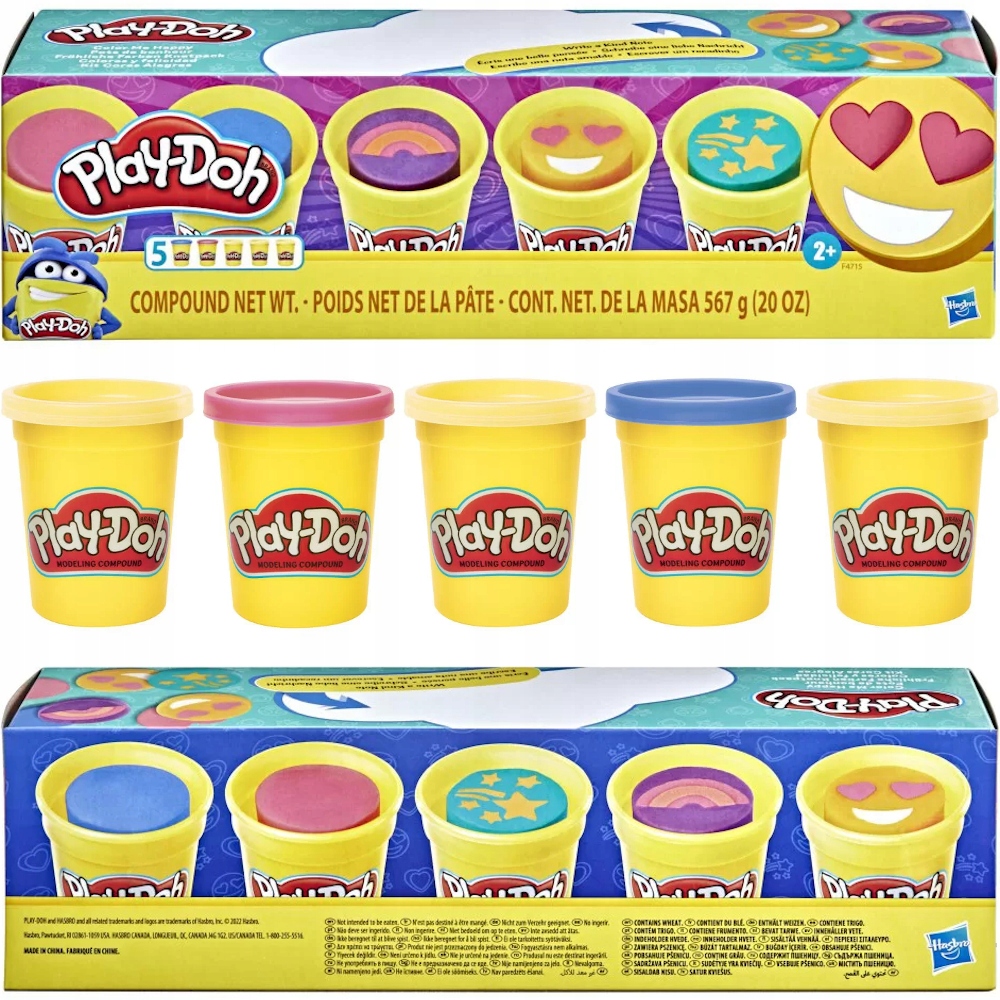 PLAY-DOH CIASTOLINA ORYGINALNA HASBRO RADOSNE KOLORY ZESTAW TUB 5-PAK F4715 - 16831536176 ...