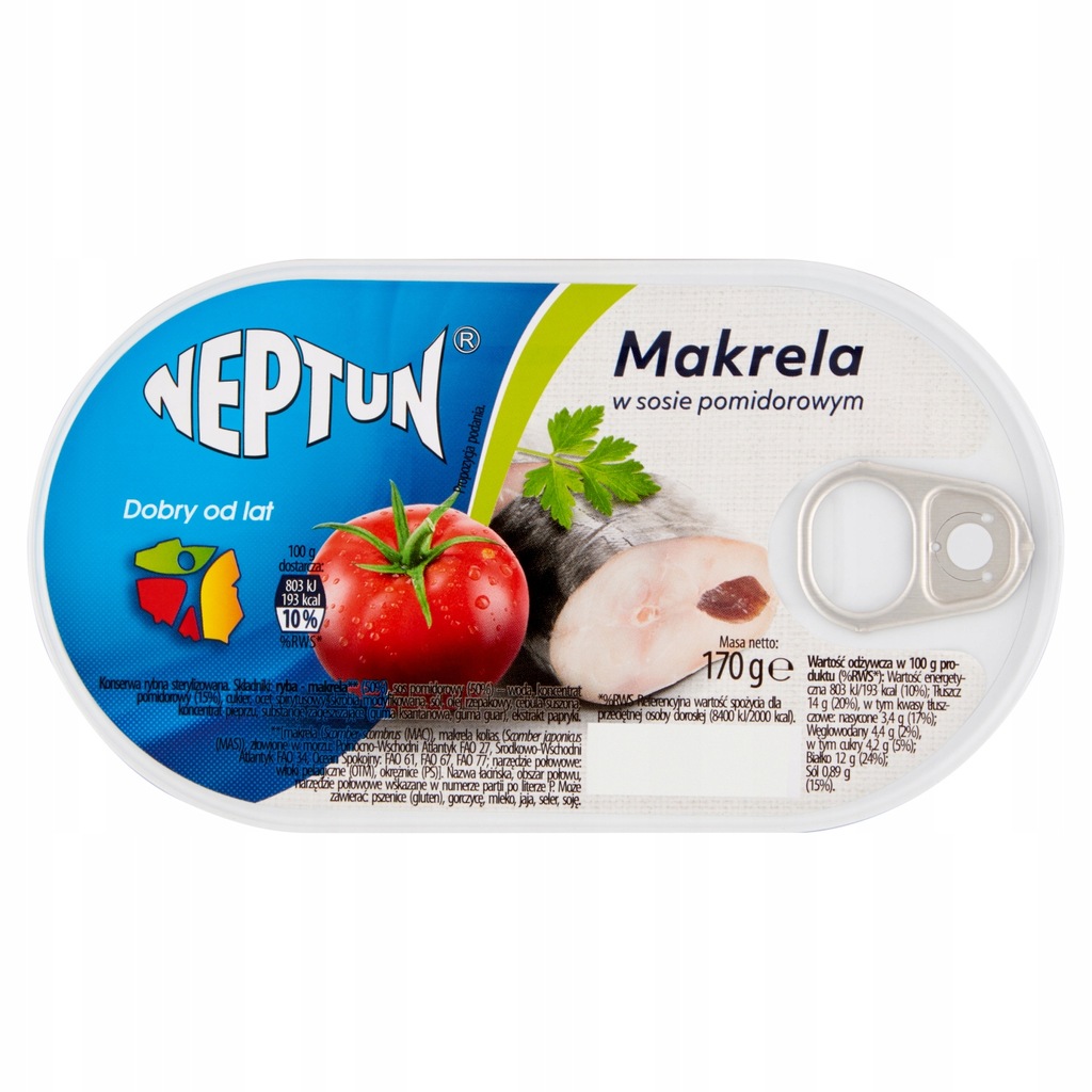Neptun Makrela w sosie pomidorowym 170g - 13283326273 - oficjalne ...