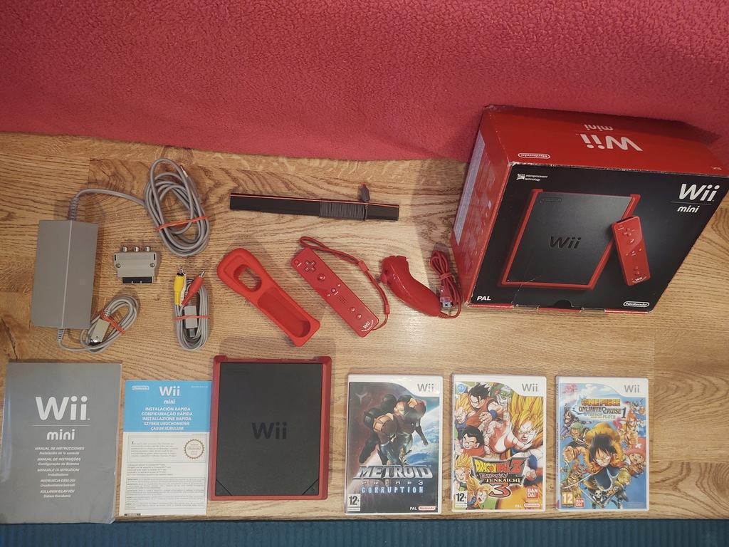 Nintendo Wii Mini zestaw pudełko, gry i akcesoria - 13439665120 ...
