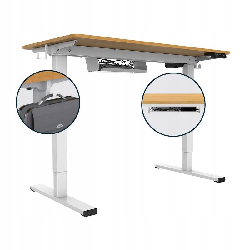 Biurko podnoszone elektryczne regulowana wysokość - 12063366579 ...