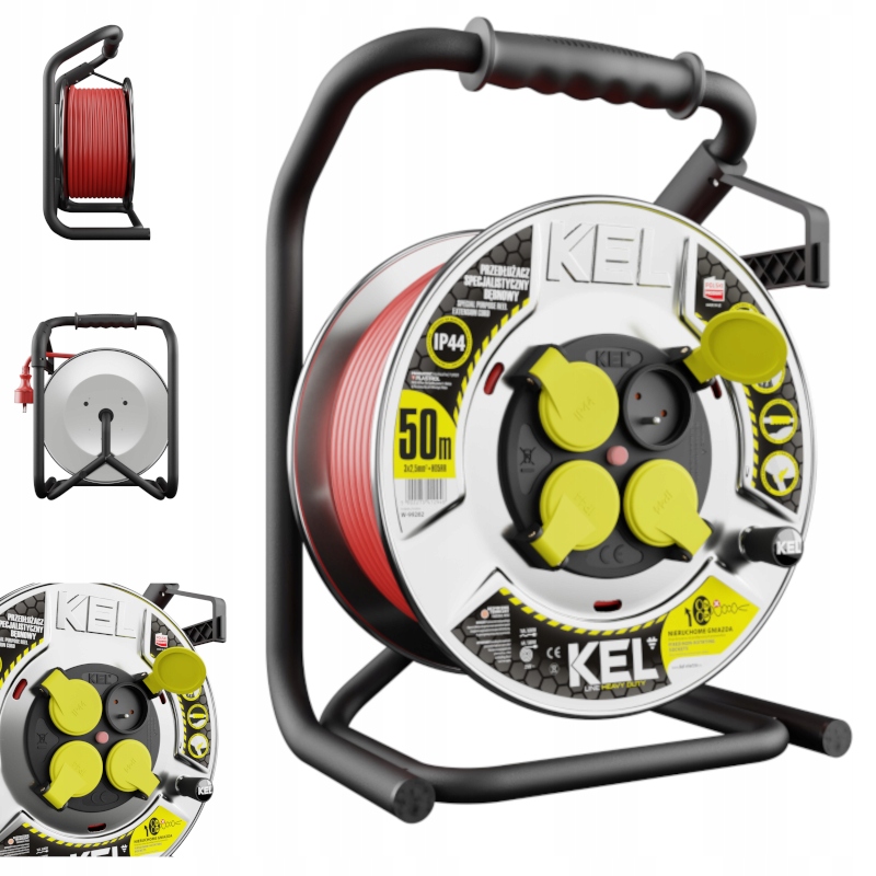 KEL PRZEDŁUŻACZ BĘBNOWY 50m IP44 3x2,5mm2 3680W - 11787929800 - oficjalne archiwum Allegro