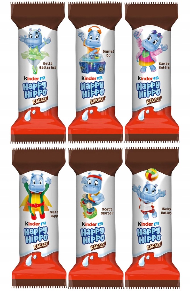 Baton Kinder Happy Hippo Cacao 6 szt Niemiec hipciu Ferrero wafelki ...