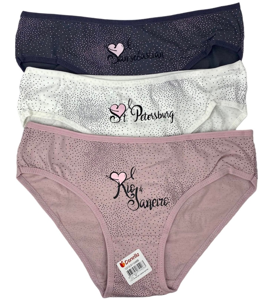 3x Figi Majtki MŁODZIEŻOWE Donella r. S 158-164 - 13457502303 - oficjalne archiwum Allegro