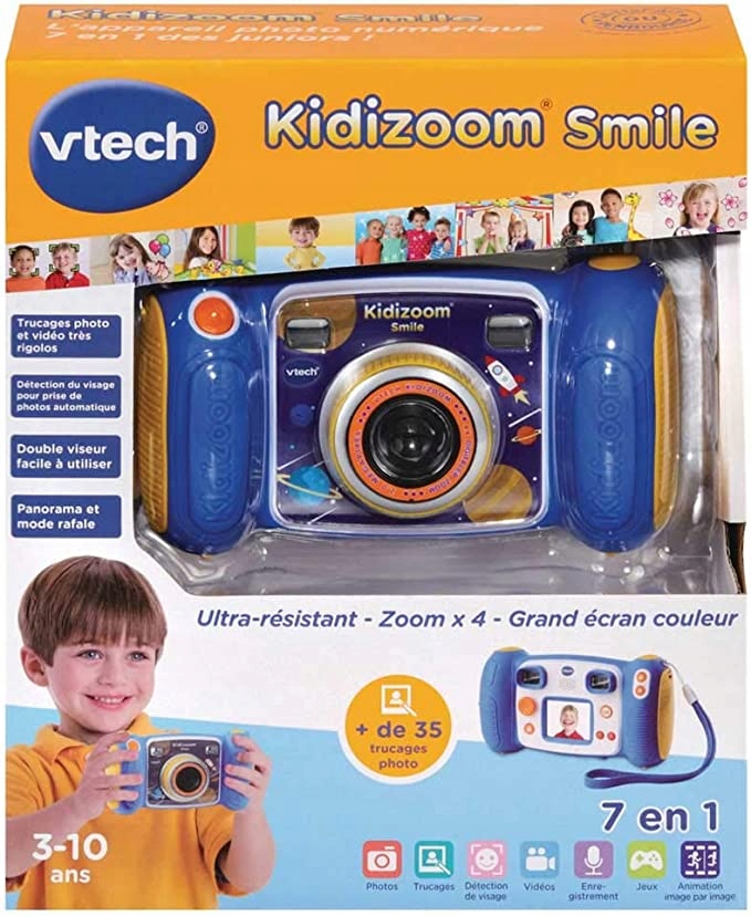 Aparat fotograficzny VTech Kidizoom Smile bleu - 13296593253 ...