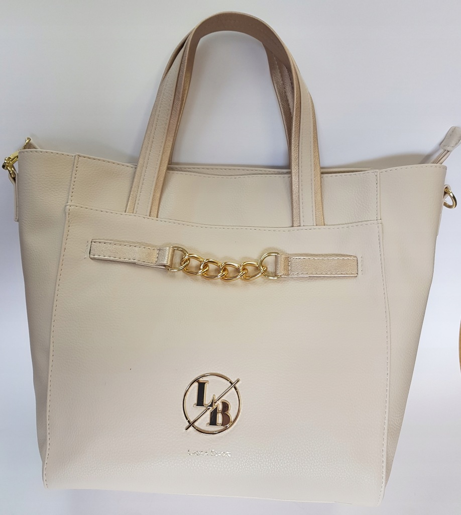 Laura Biaggi - torebka shopper beżowa S2310 - 13638698881 - oficjalne archiwum Allegro