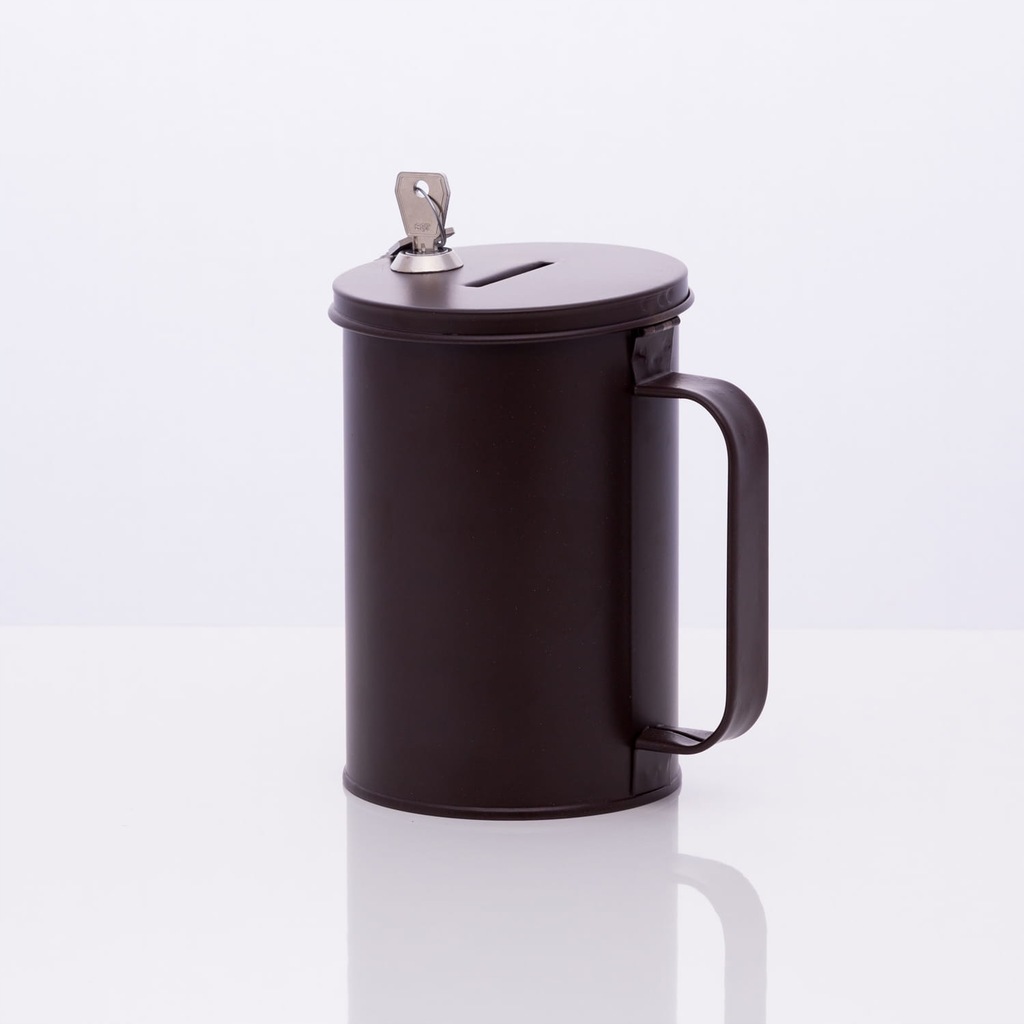 Puszka, skarbonka metalowa na kluczyk - brązowa - 12305057741 - oficjalne archiwum Allegro